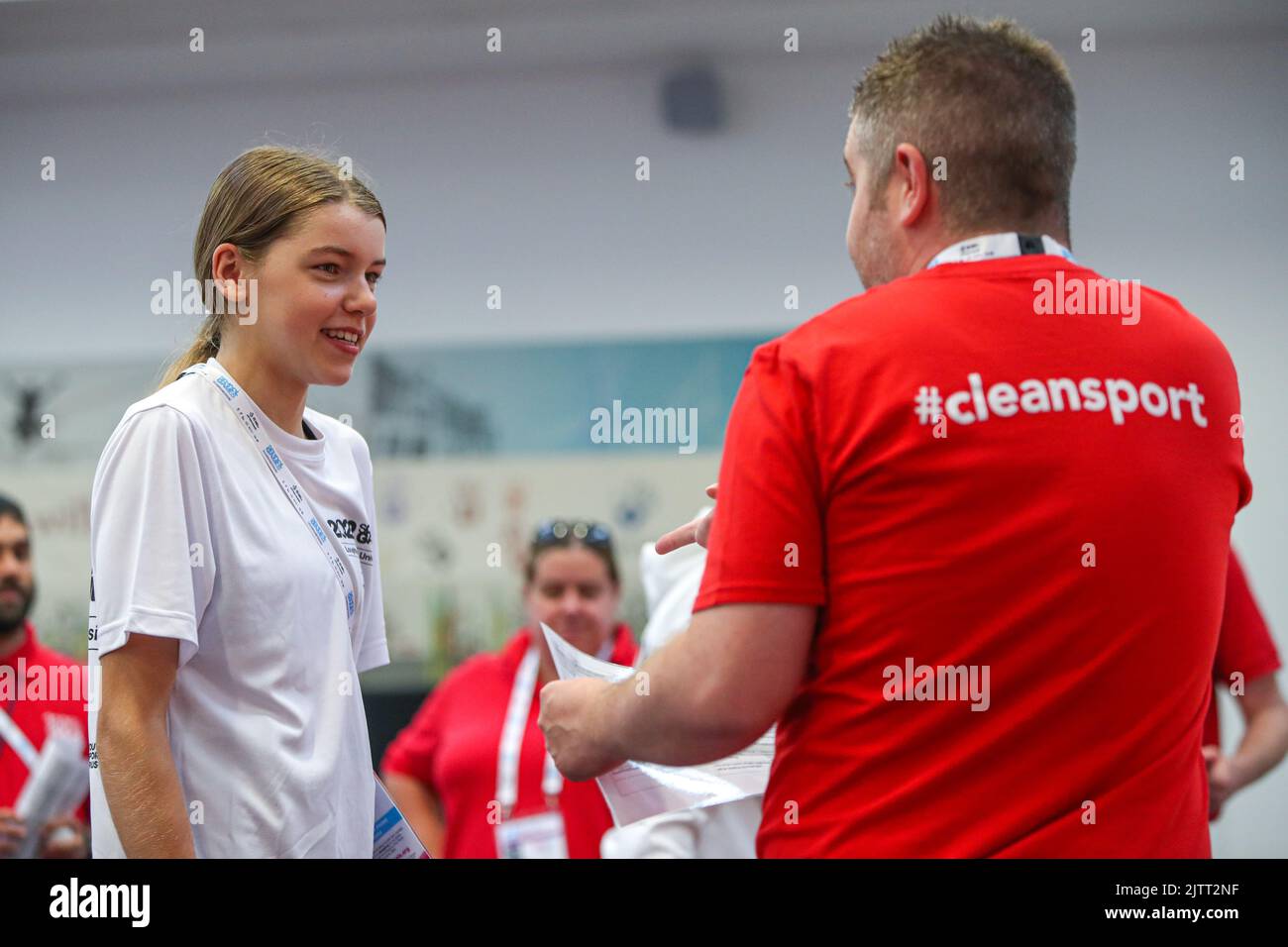 Athletes and coaches arrive at the Athletes Lounge on Day One of the ...