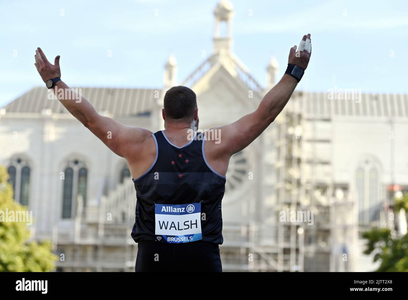 New-Zealand's Tom Walsh pictured in action during the shot put ...