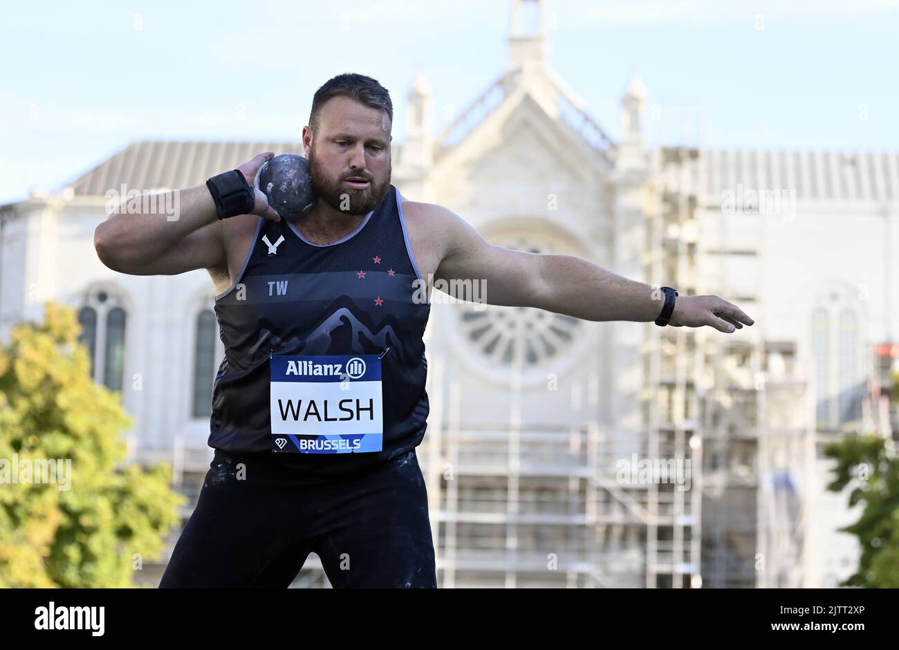 New-Zealand's Tom Walsh pictured in action during the shot put ...