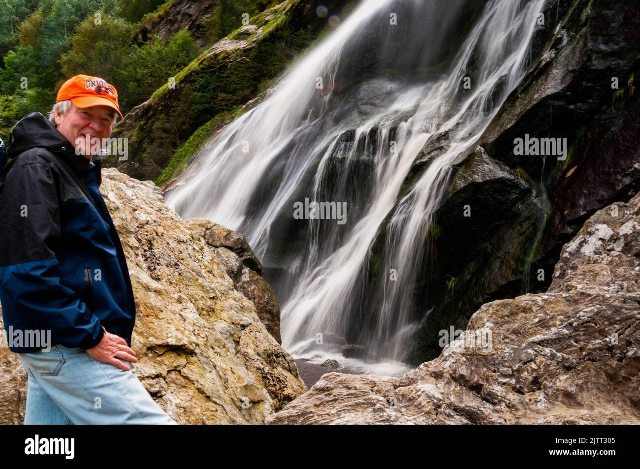 Cascades of Powerscourt Waterfalls in Enniskerry, Ireland Stock Photo ...