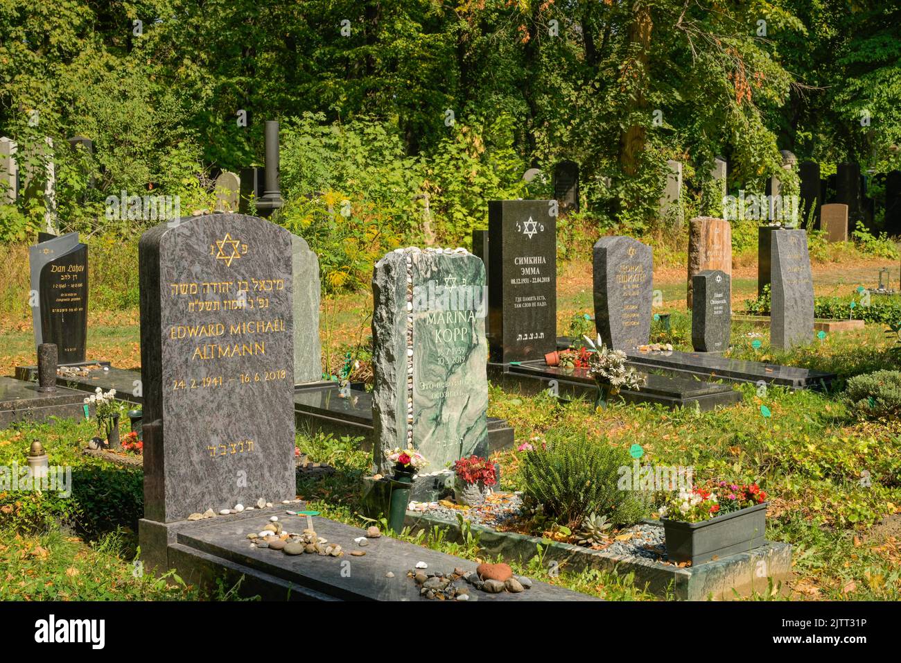 Neue Gräber, Grabsteine, Jüdischer Friedhof, Herbert-Baum-Straße ...