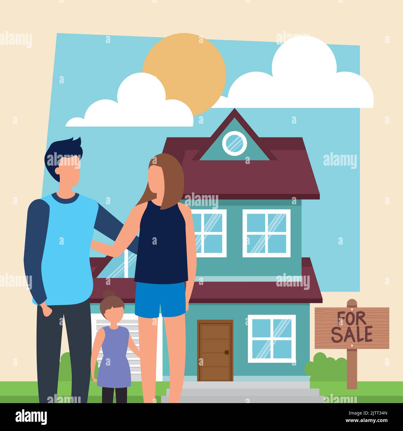 family in new house Stock Vector Image & Art - Alamy