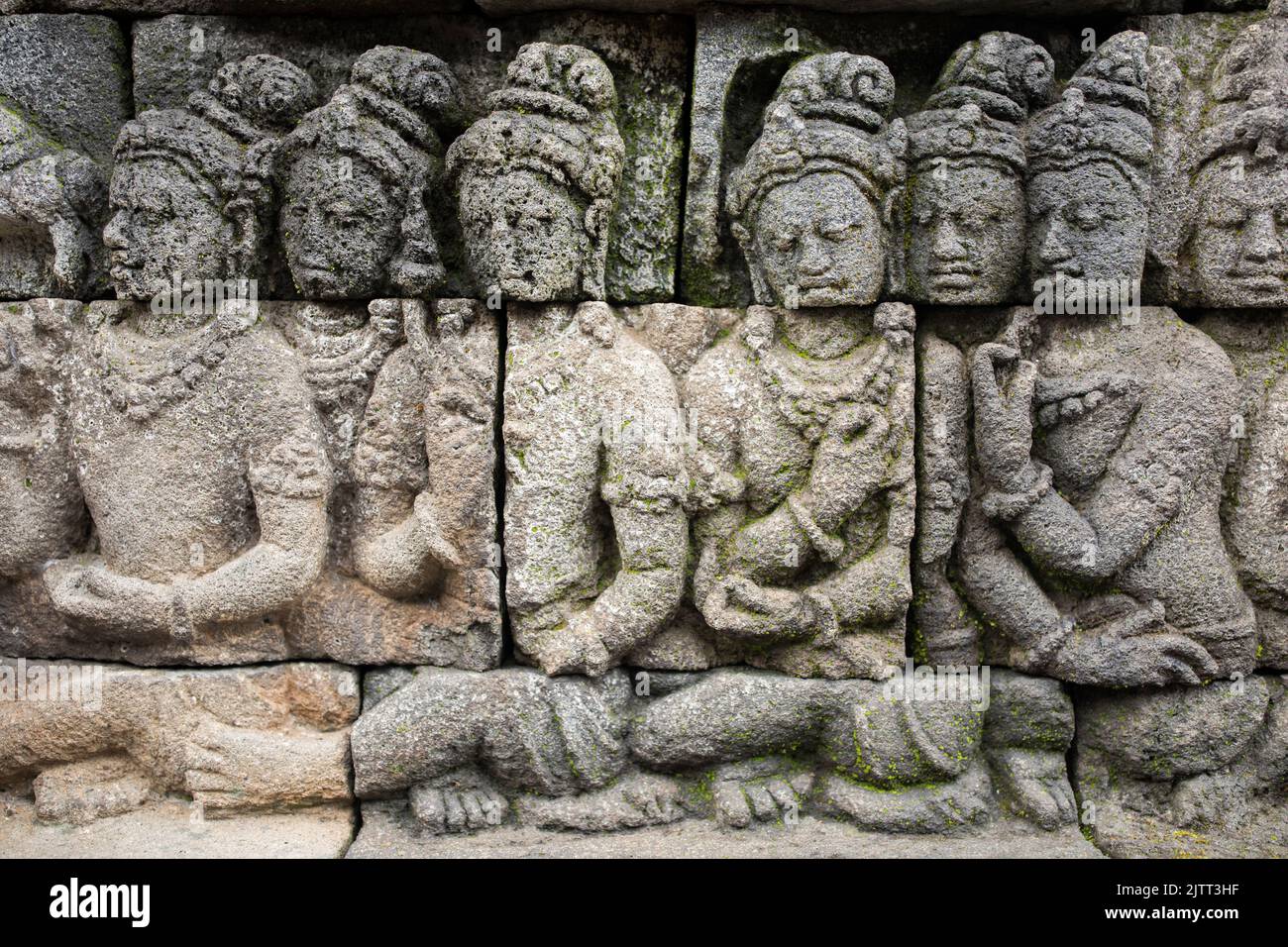 Ancient Buddhist Borobudur Temple outside Jogjakarta (Yogyakarta), Java ...