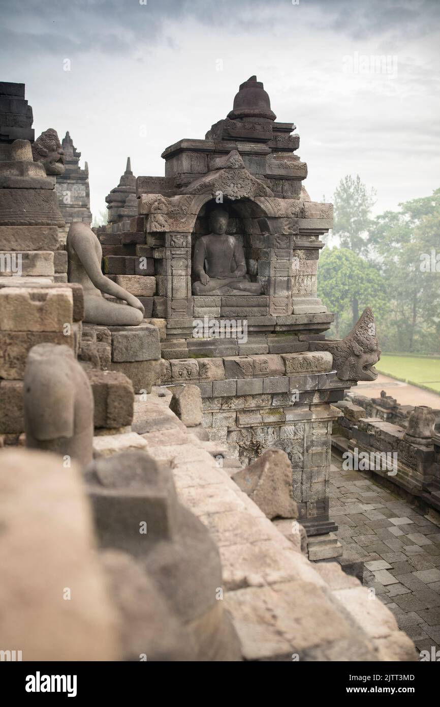 Ancient Buddhist Borobudur Temple outside Jogjakarta (Yogyakarta), Java ...