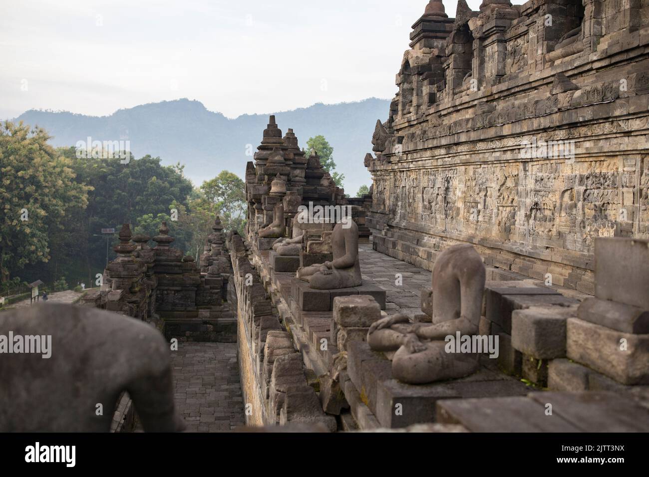 Ancient Buddhist Borobudur Temple outside Jogjakarta (Yogyakarta), Java ...