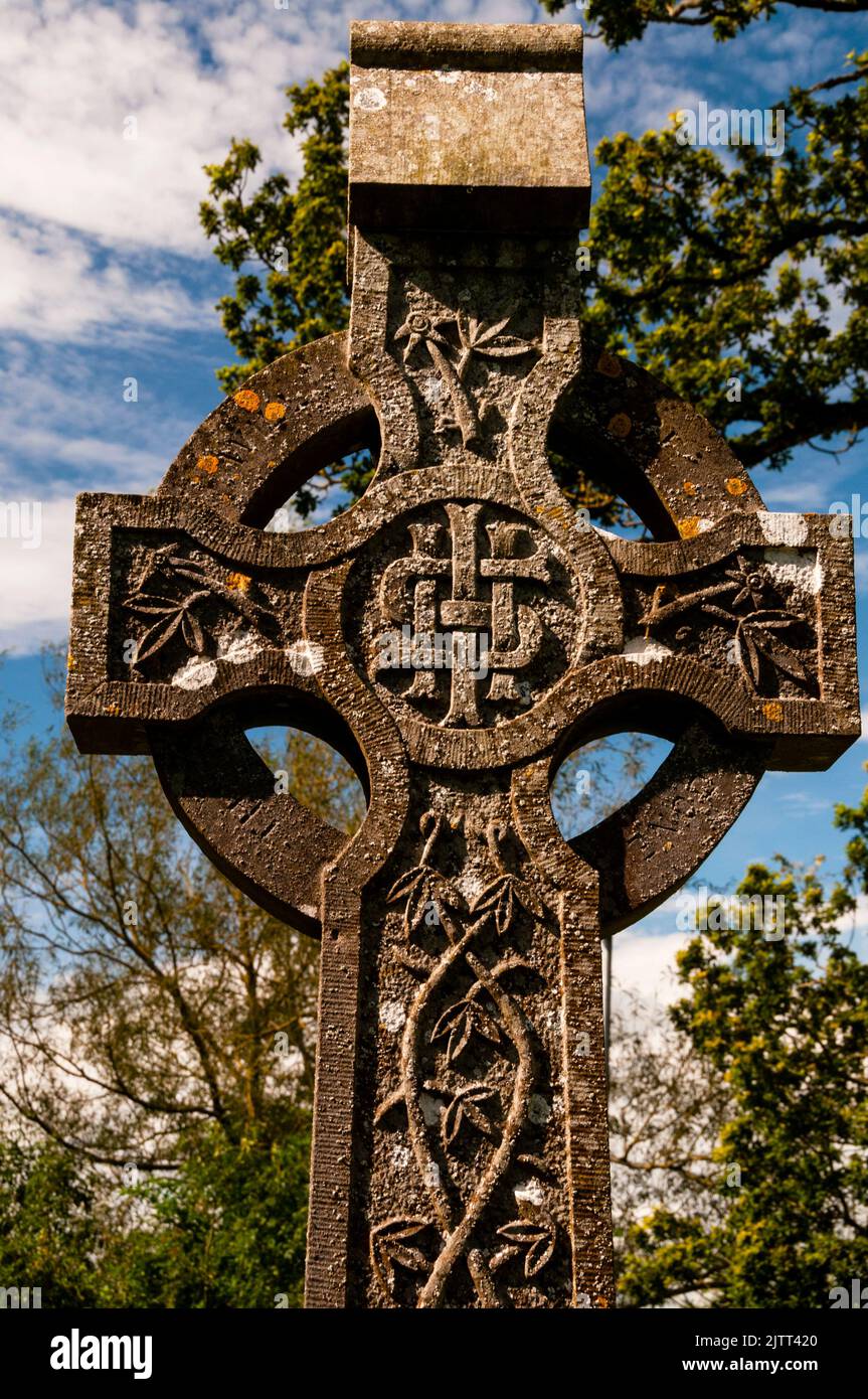Celtic Cross at Jerpoint Abbey ruins in County Kilkenny, Ireland Stock ...