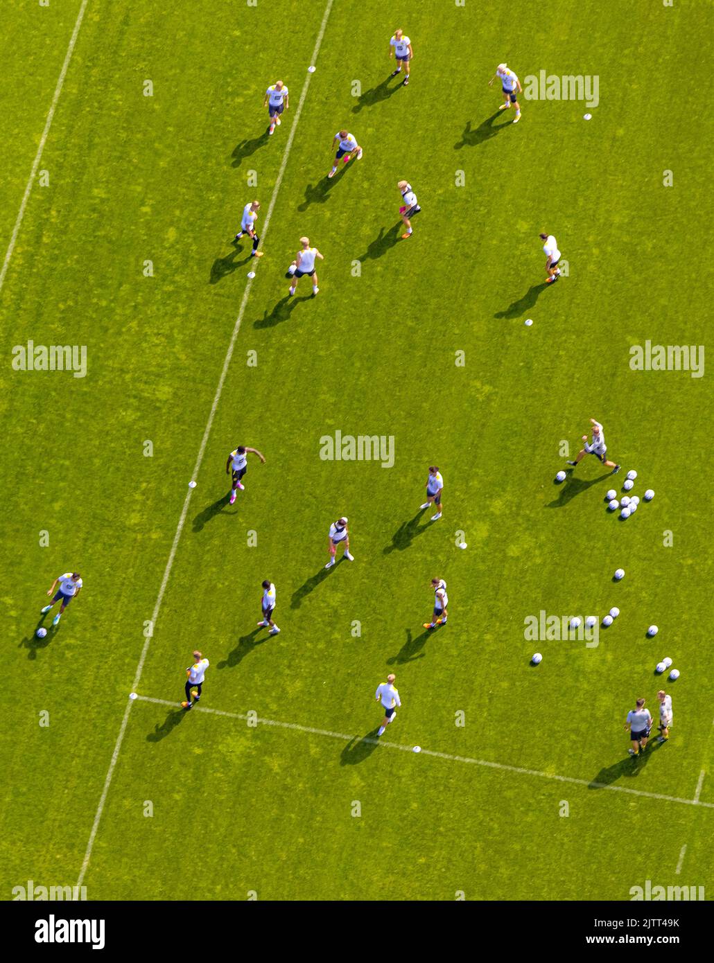 Aerial view, BVB training center, Adi-Preißler-Allee, soccer field and ...