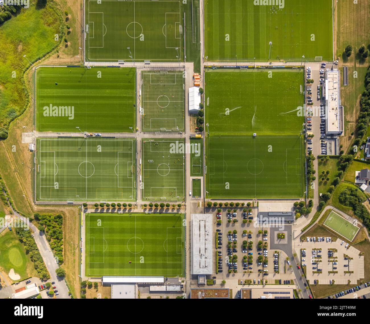 Aerial view, BVB training center, Adi-Preißler-Allee, soccer field and ...