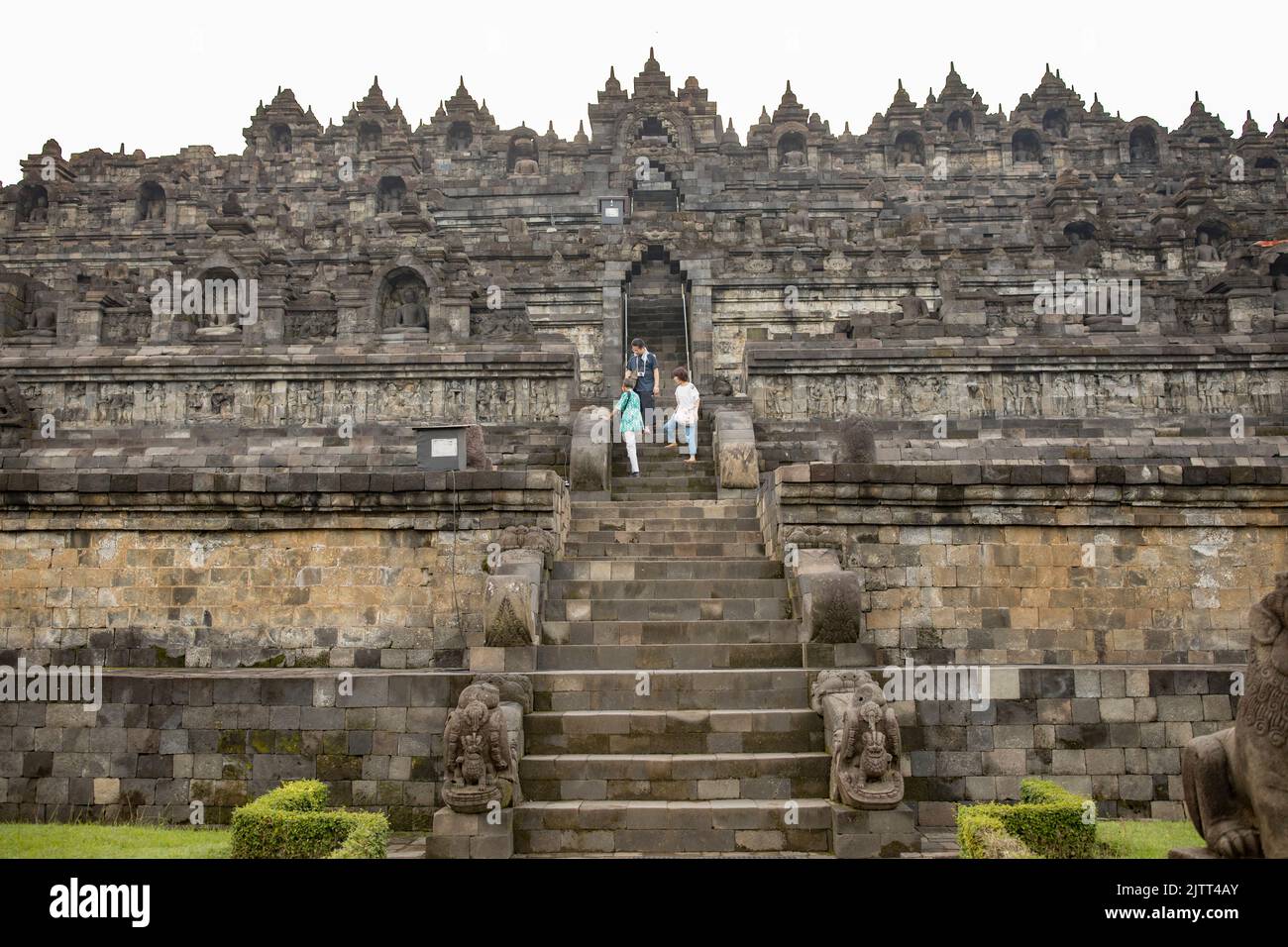 Ancient Buddhist Borobudur Temple outside Jogjakarta (Yogyakarta), Java ...