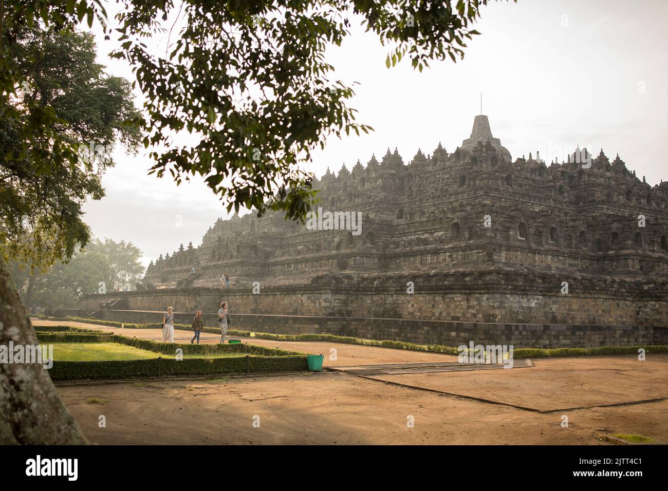 Ancient Buddhist Borobudur Temple outside Jogjakarta (Yogyakarta), Java ...