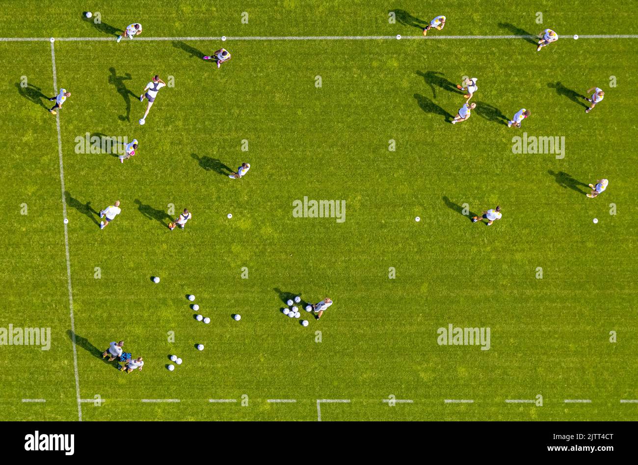 Aerial view, BVB training center, Adi-Preißler-Allee, soccer field and ...