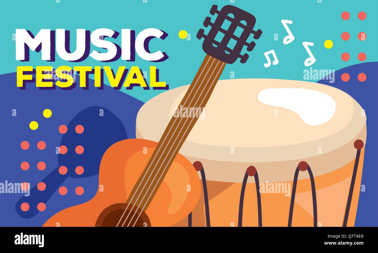 music festival lettering with drum Stock Vector Image & Art - Alamy