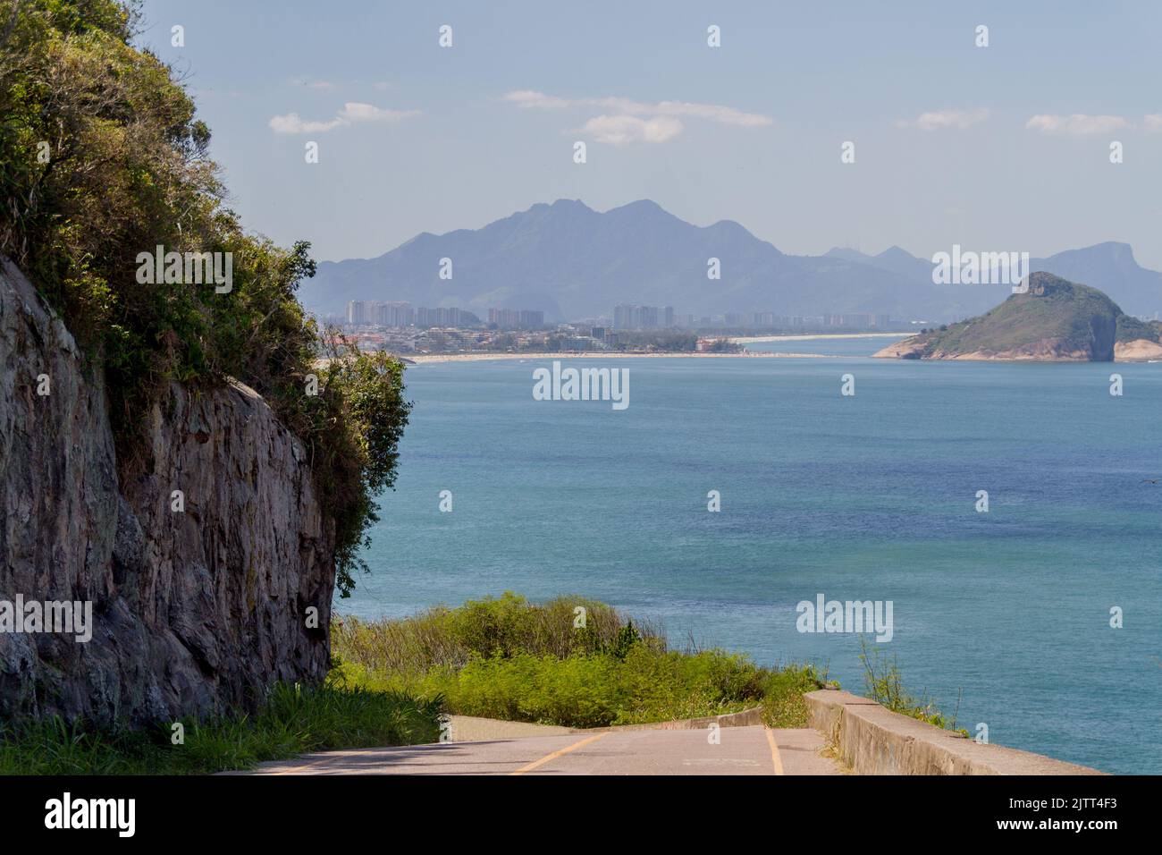 viewpoint of small beach on the west side of rio de janeiro in brazil ...