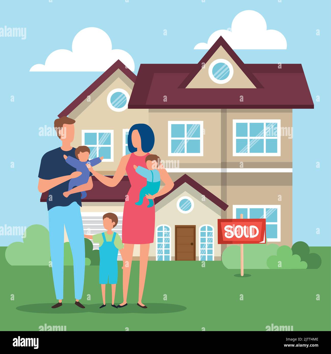 happy family in new house Stock Vector Image & Art - Alamy