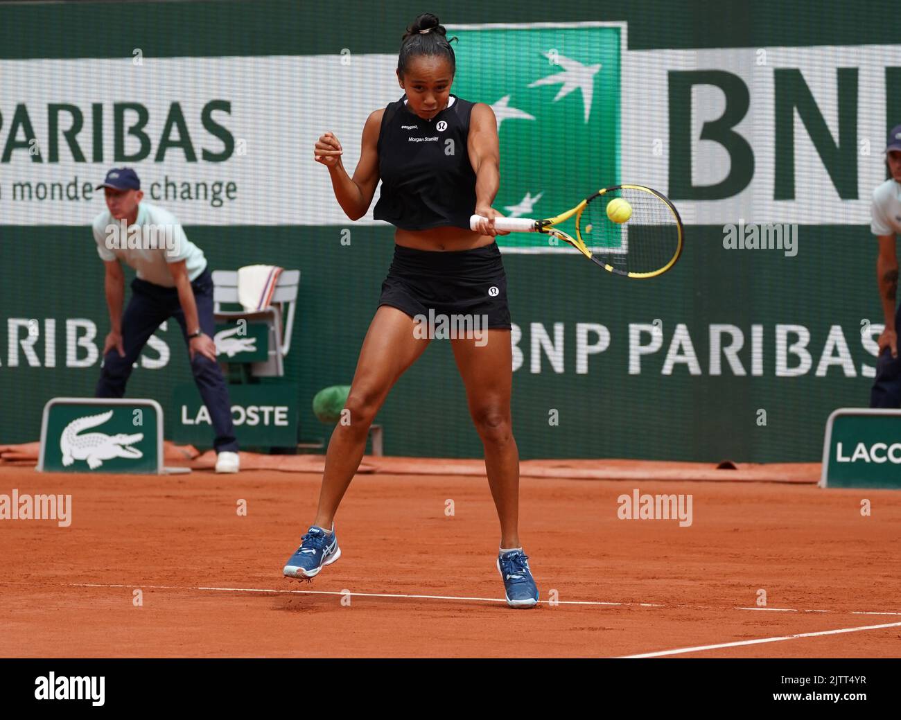 Professional tennis player Leylah Fernandez of Canada in action during ...