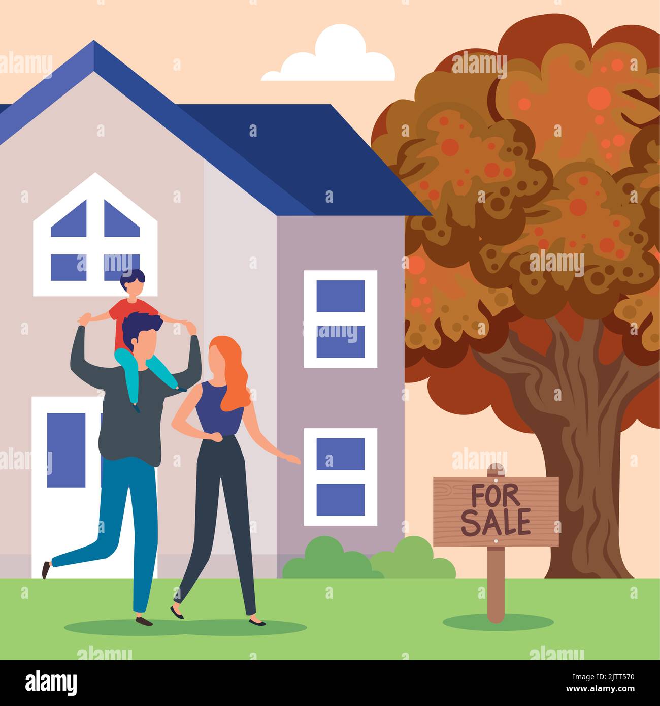 happy family in new home Stock Vector Image & Art - Alamy