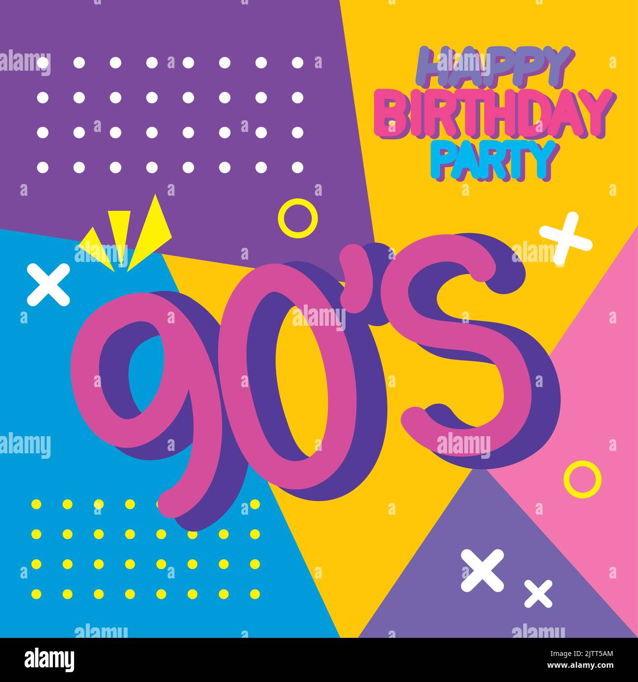 happy birthday party with 90 number Stock Vector Image & Art - Alamy