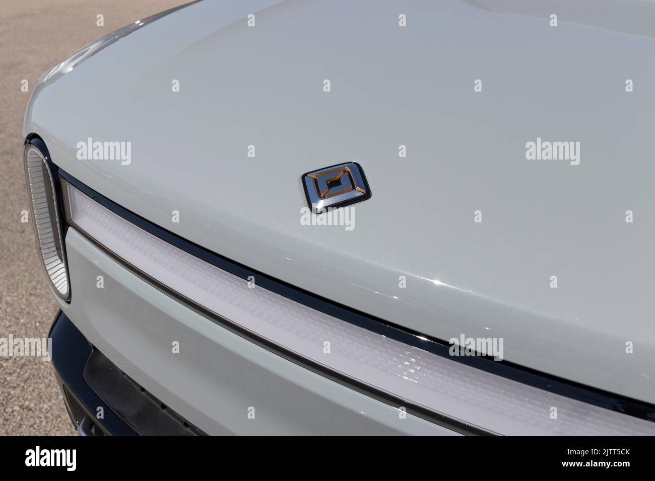 Indianapolis - Circa August 2022: Rivian R1T Pickup Truck display at a ...