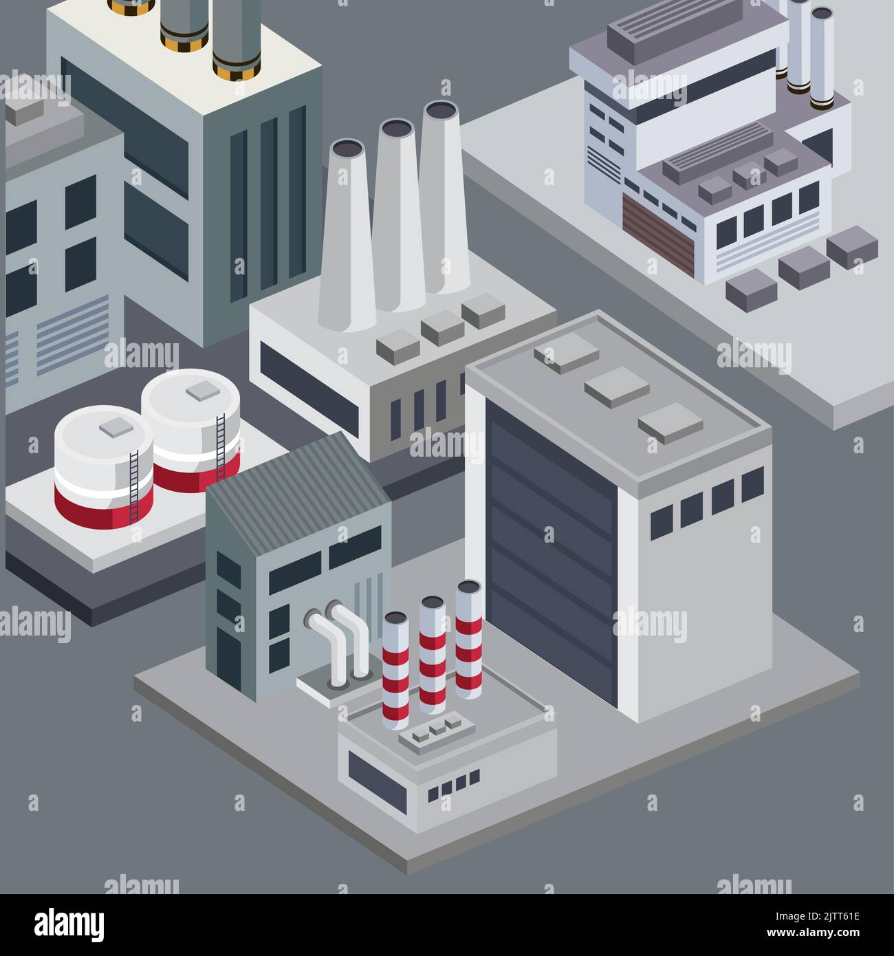 isometric factory with buildings Stock Vector Image & Art - Alamy