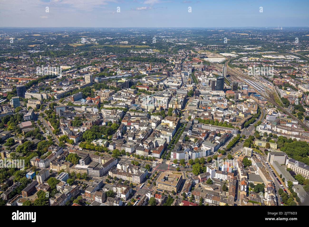 Aerial view, city ring, wall ring, city center view, RWE Tower ...