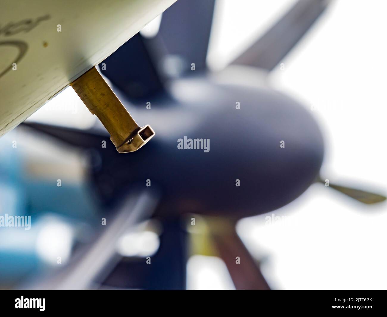 Air speed airspeed measuring device pitot tube agains dark background ...