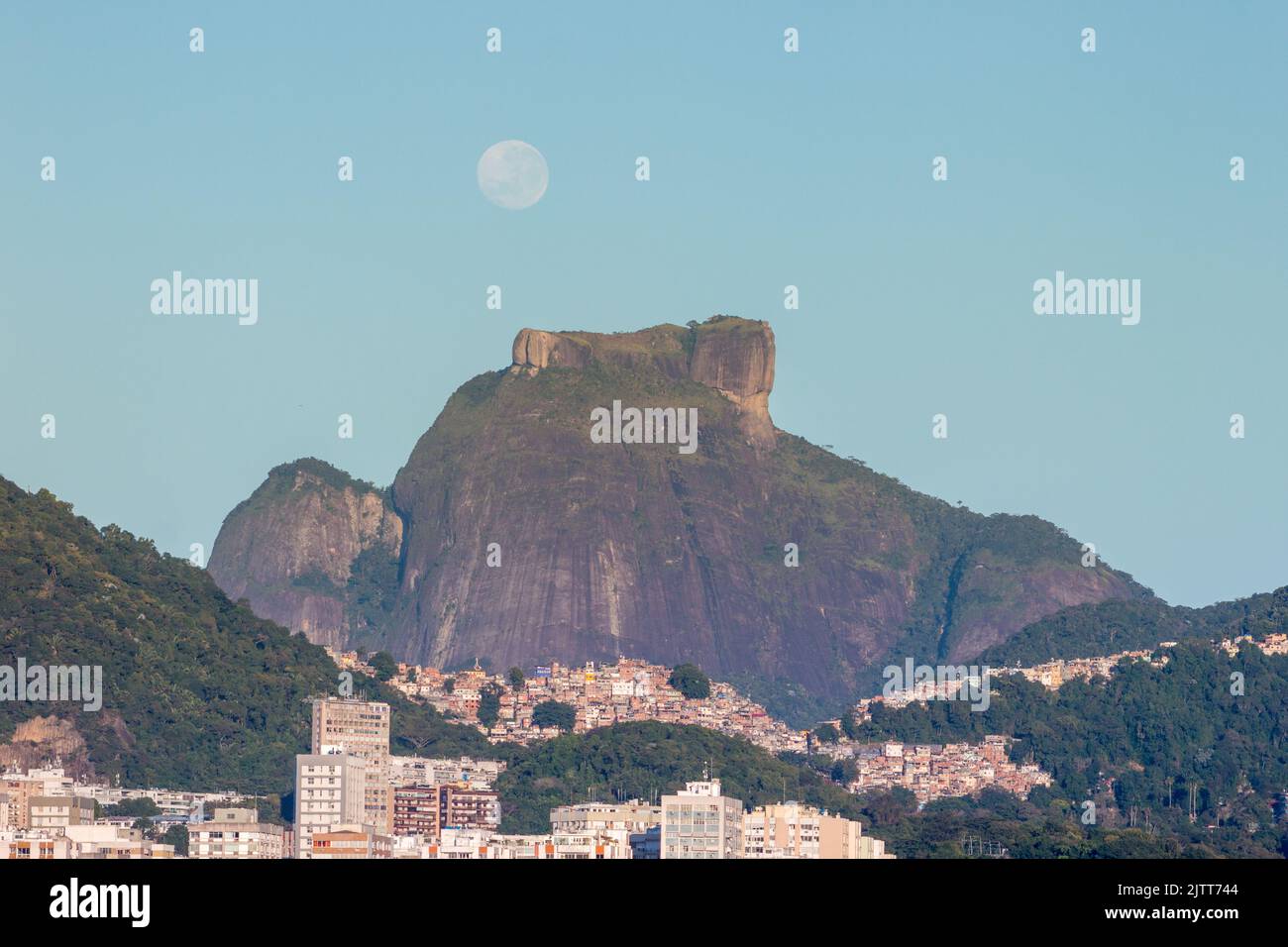 moon setting near Gavea Stone in Rio de Janeiro Stock Photo - Alamy
