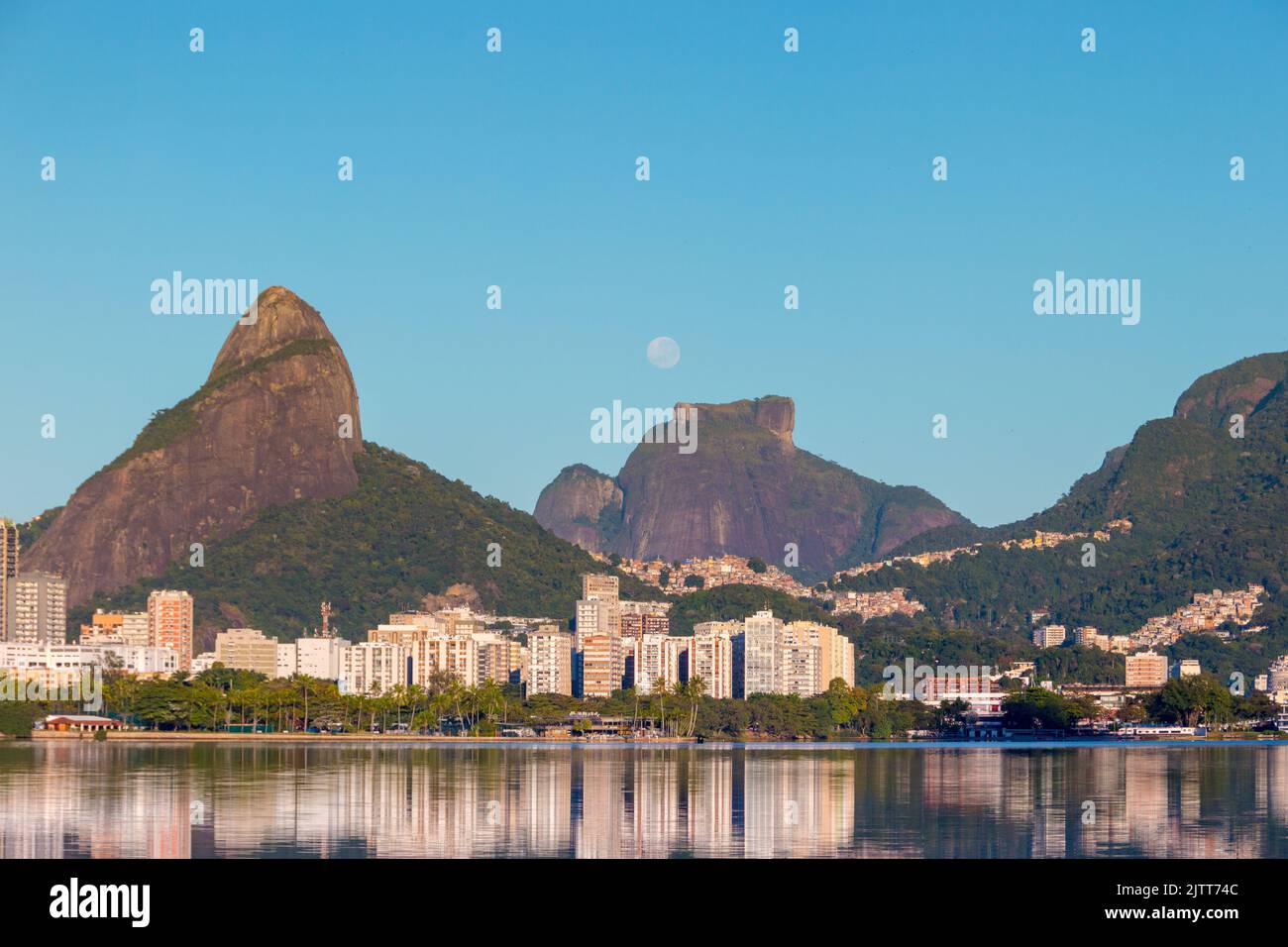 moon setting near Gavea Stone in Rio de Janeiro Stock Photo - Alamy