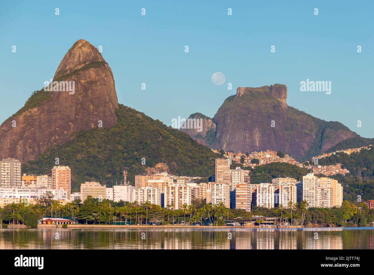 moon setting near Gavea Stone in Rio de Janeiro Stock Photo - Alamy