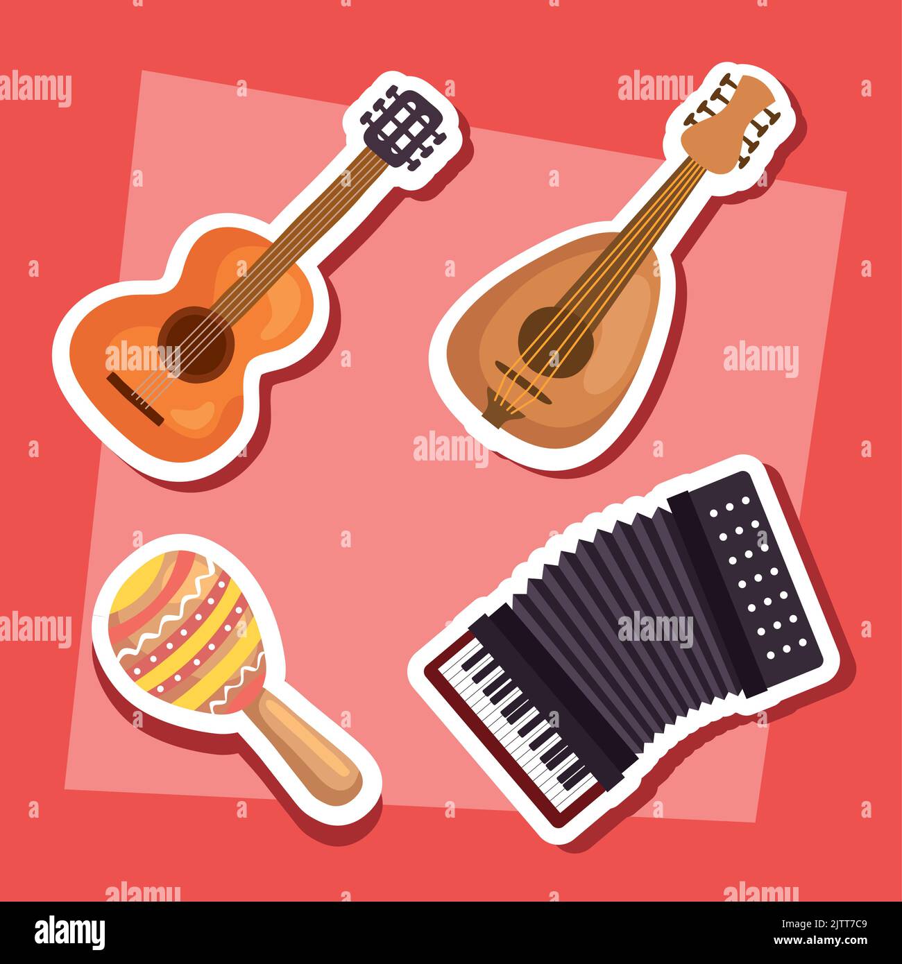 Four musical instruments Stock Vector Images - Alamy