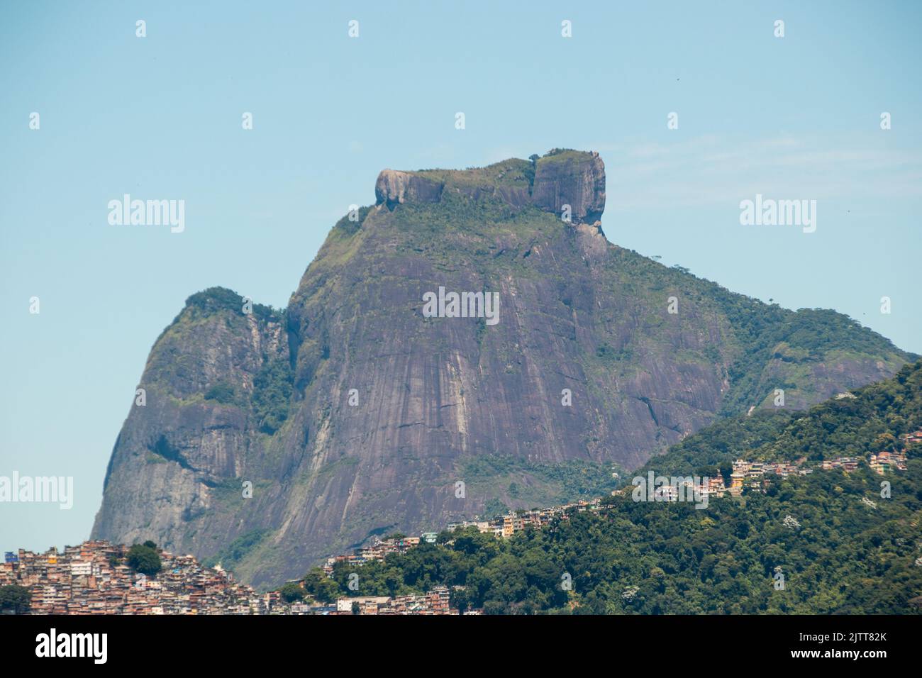 gavea stone seen from rodrigo de freitas lagoon in Rio de Janeiro ...