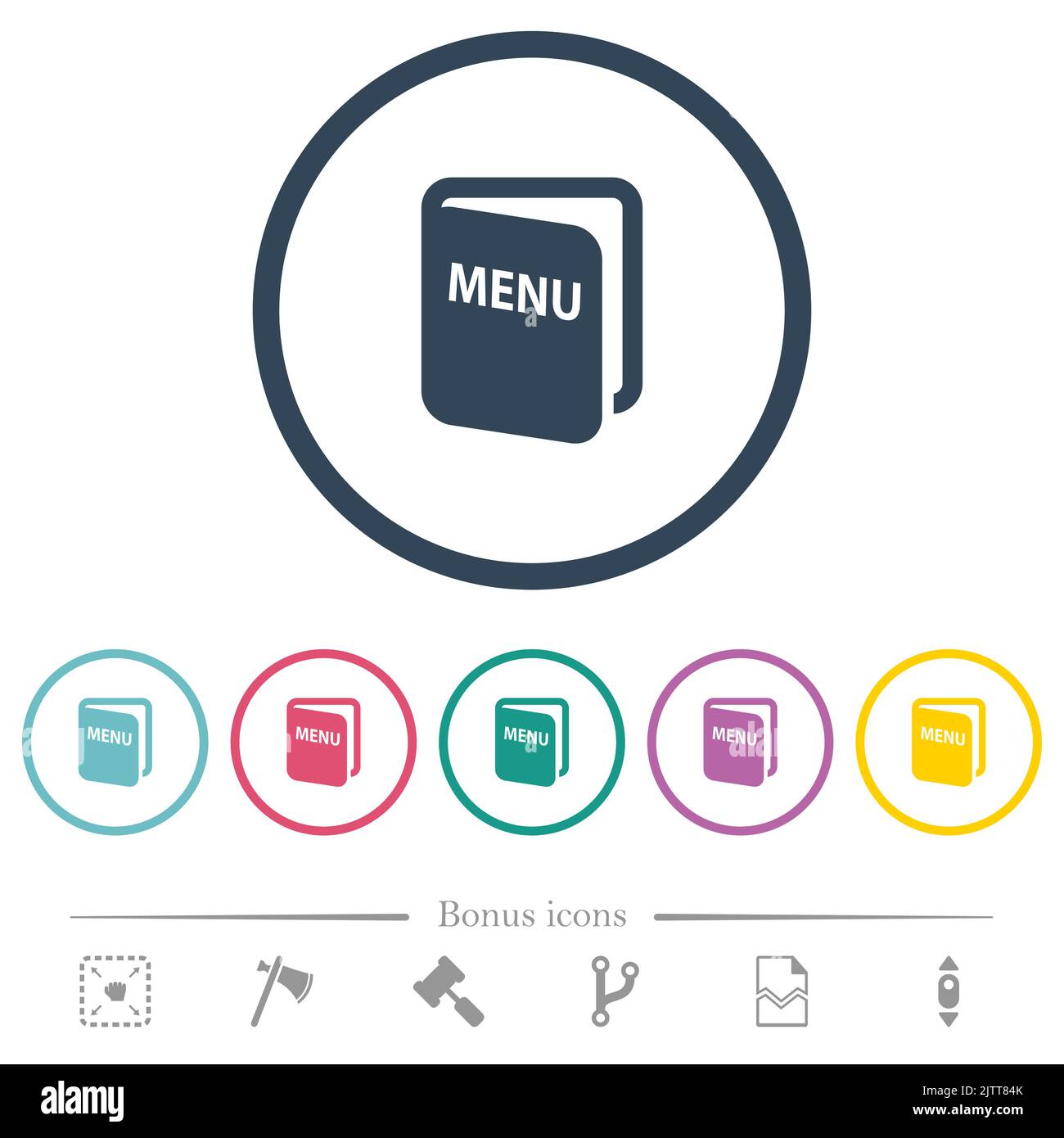 Menu Flat Color Icons In Round Outlines 6 Bonus Icons Included Stock Vector Image And Art Alamy