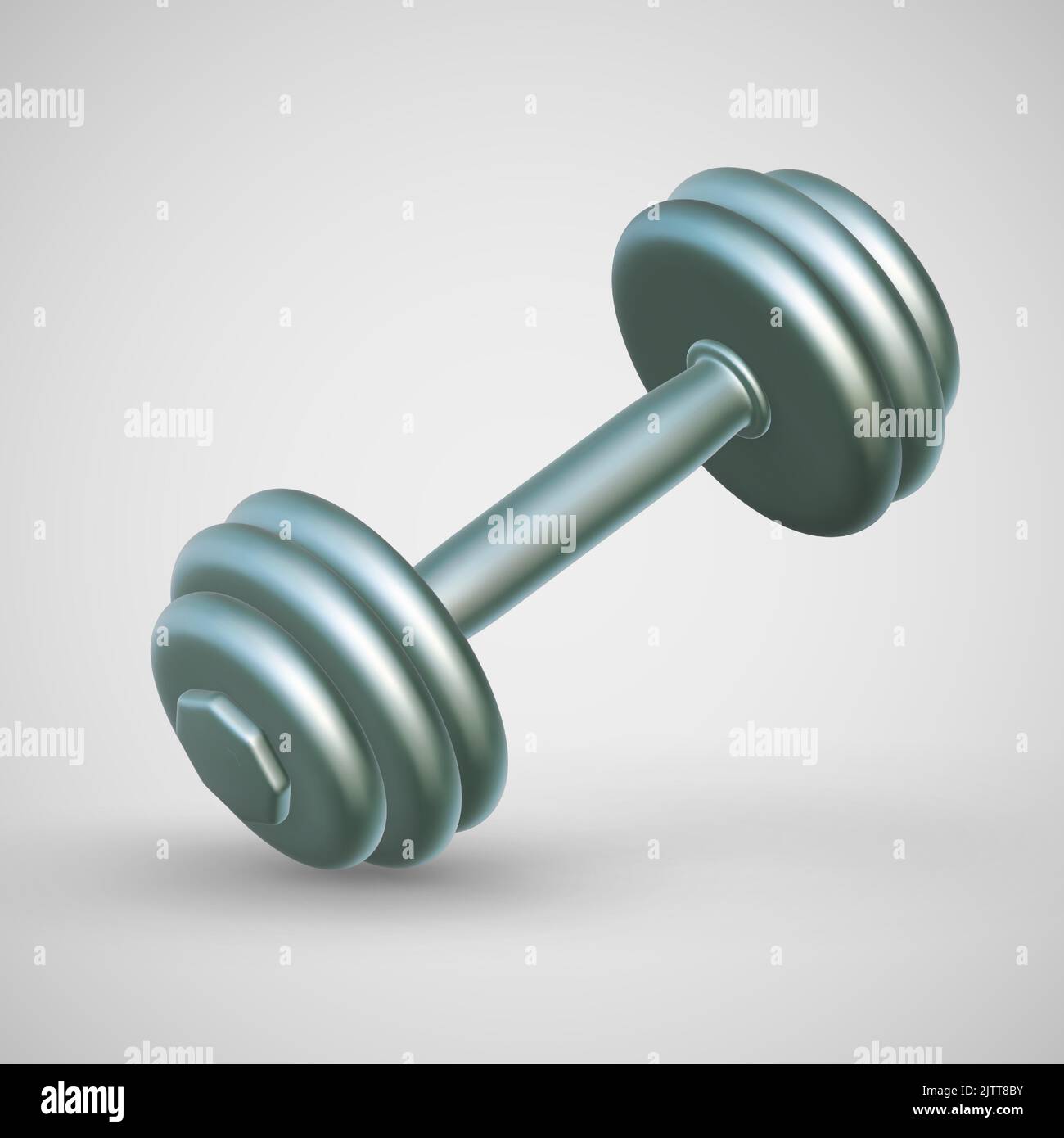 3D realistic metallic dumbbell on light background Stock Vector Image ...