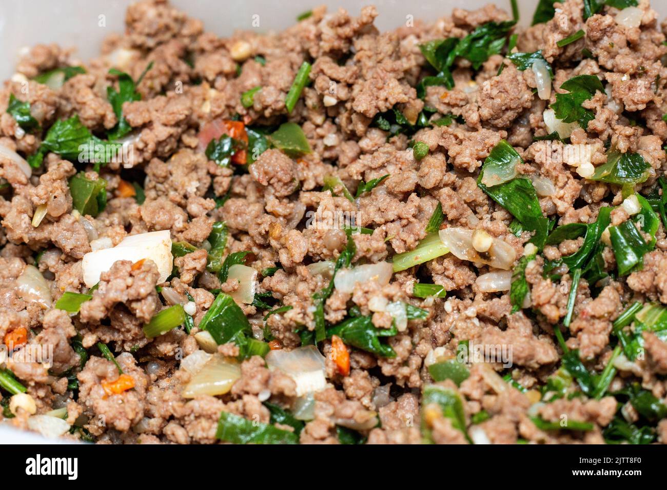 ground meat with a green smell, a very popular food in Brazil Stock ...
