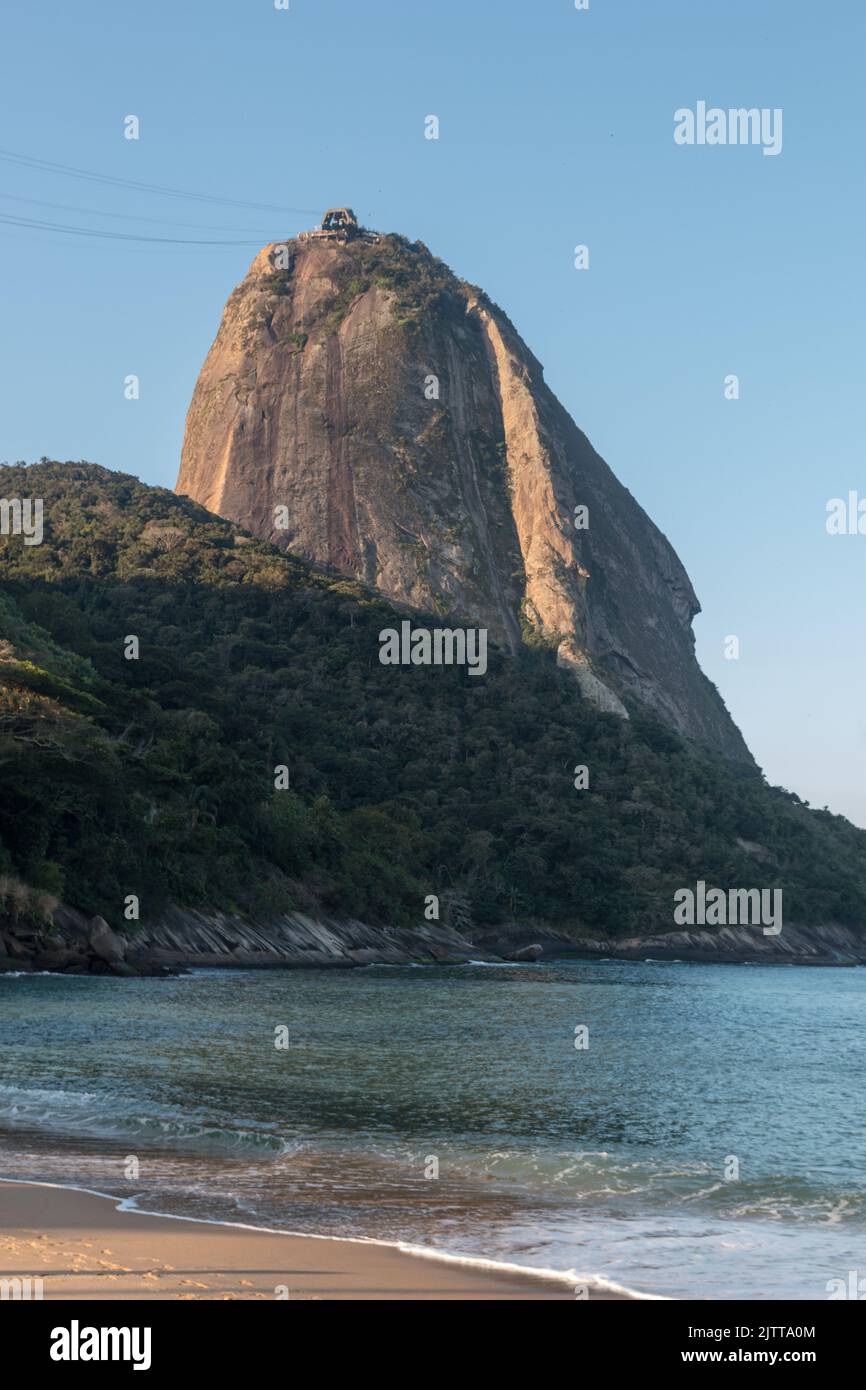 sugarloaf mountain seen from Urca's Red Beach in Rio de Janeiro Brazil ...
