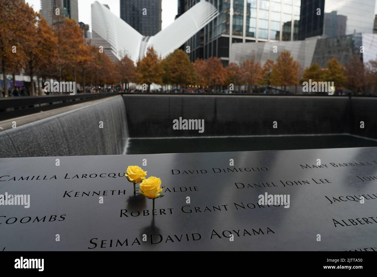 The National September 11 Memorial at Ground Zero in New York Stock ...