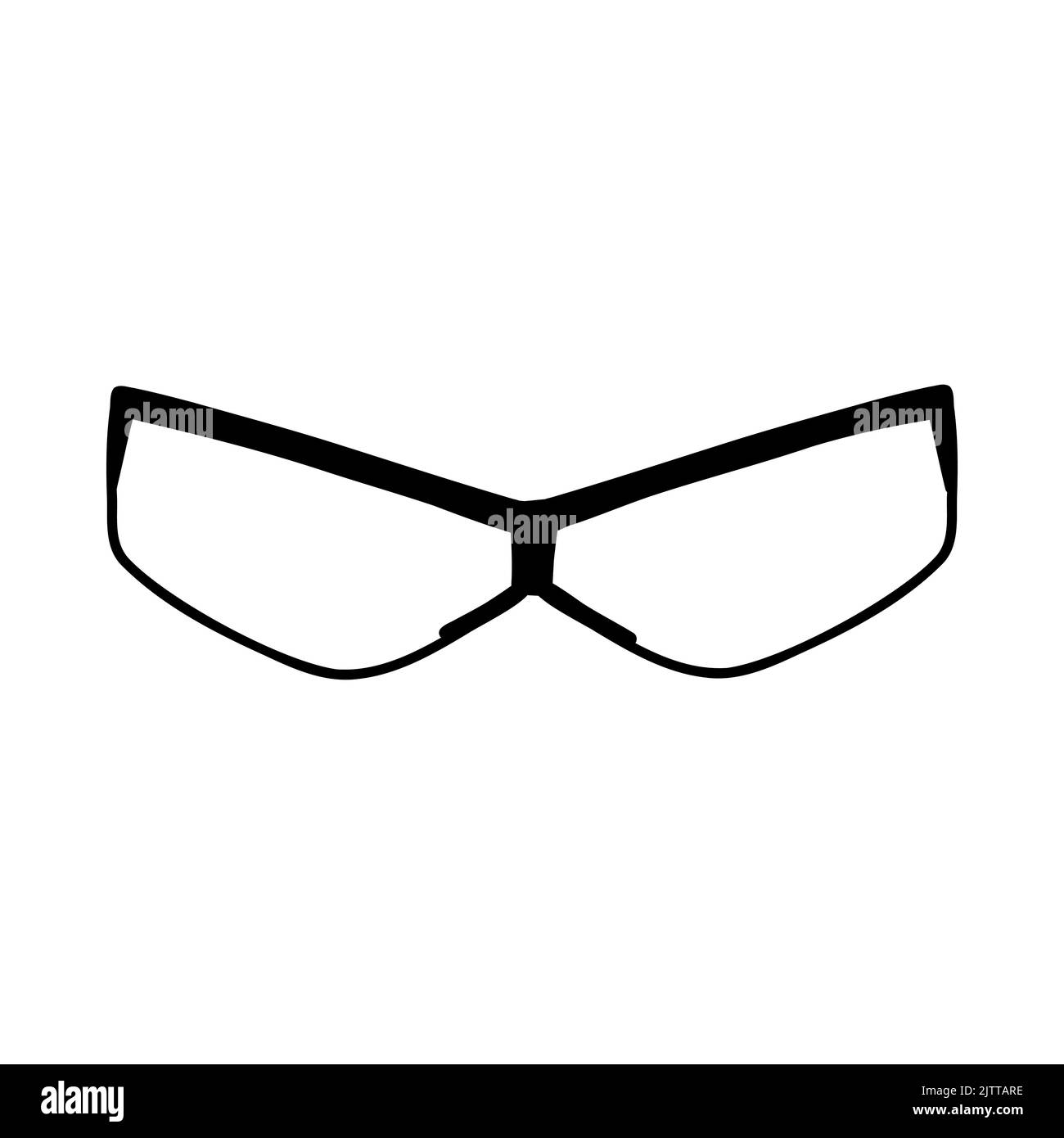 Hand drawn doodle glasses. Vector sketch illustration of black outline ...