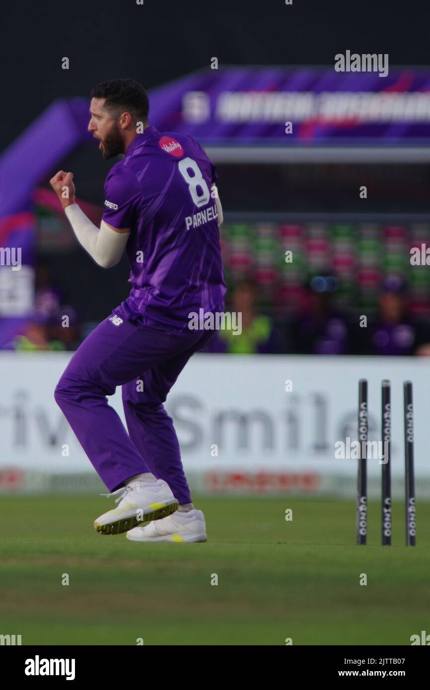 Leeds, England, 31 August 2022. Wayne Parnell bowling for Northern ...