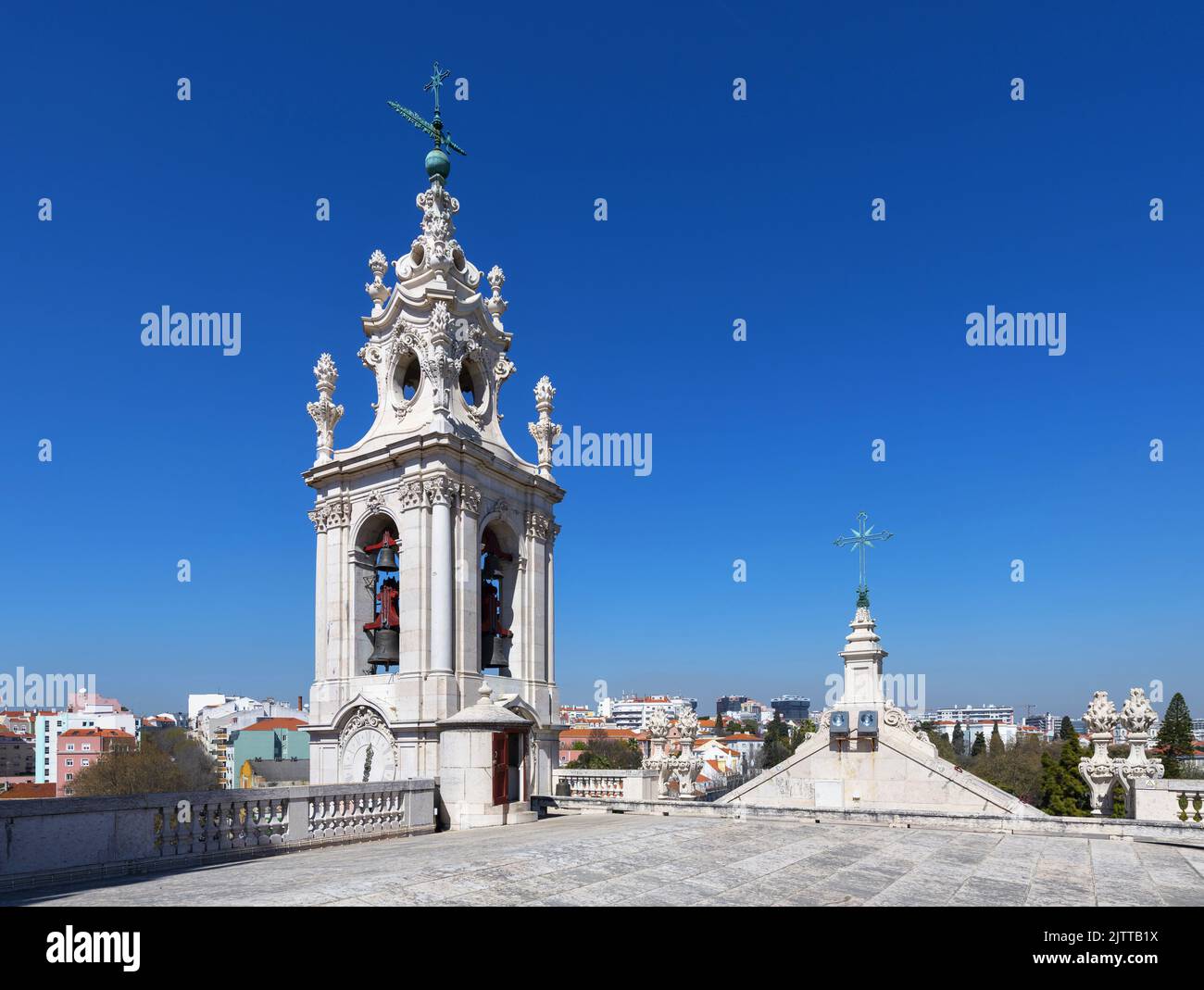 Bell tower of Basílica da Estrela, Lisbon Stock Photo - Alamy