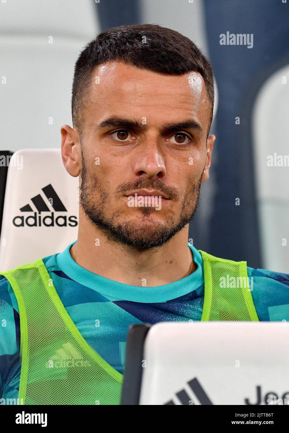 Filip Kostic of Juventus FC looks on during the Serie A 2022/23 match ...