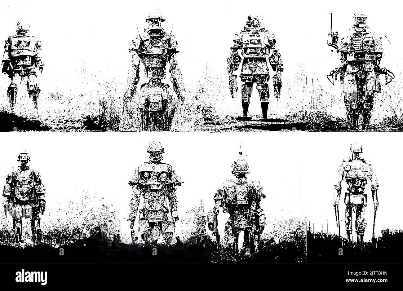 Army futuristic military robots Stock Vector Images - Alamy