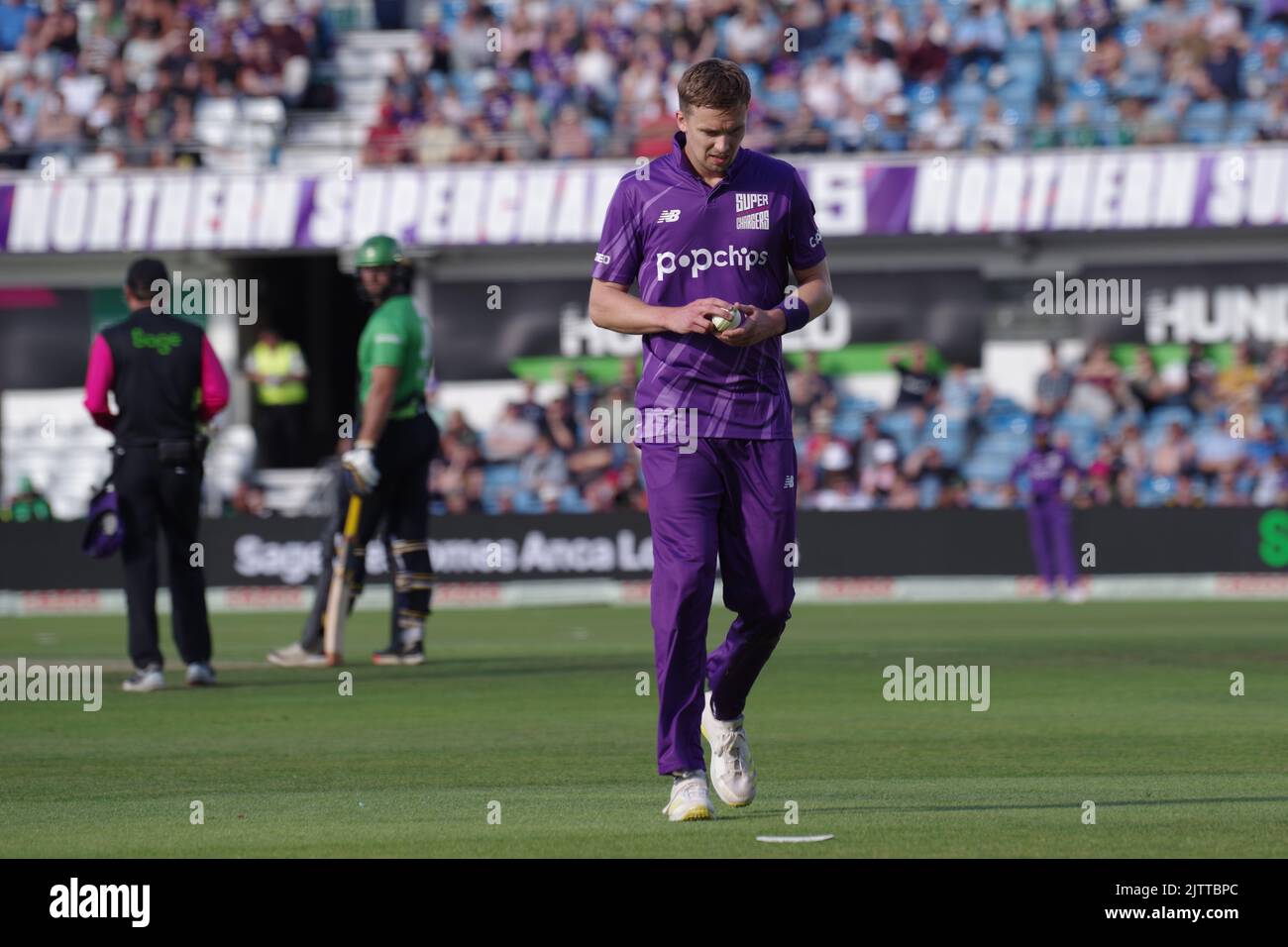 Leeds, England, 31 August 2022. Craig Miles bowling for Northern ...
