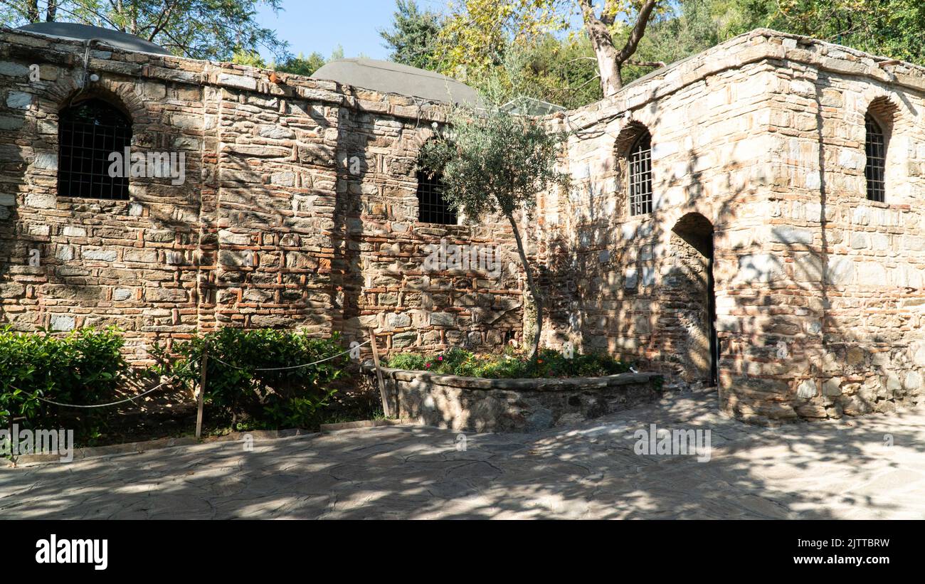 House of Virgin Mary near Ephesus. Exterior view of House of Virgin ...
