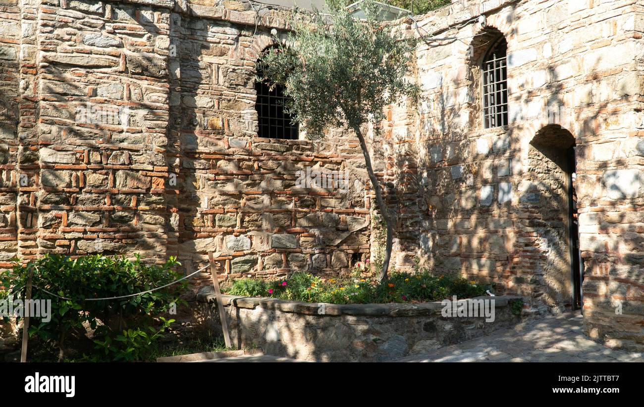 House of Virgin Mary near Ephesus. Exterior view of House of Virgin ...