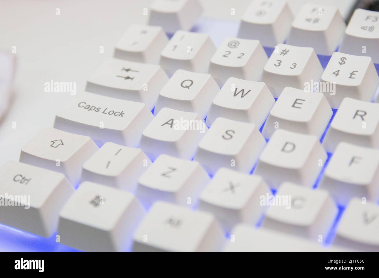 white gamer keyboard with colorful lights in rio de janeiro brazil ...
