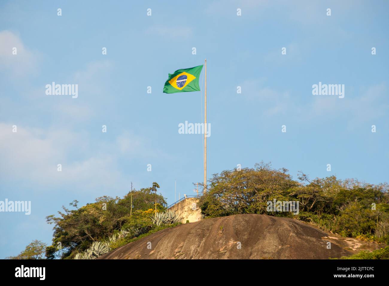 Brazil flag waving in top hi-res stock photography and images - Alamy