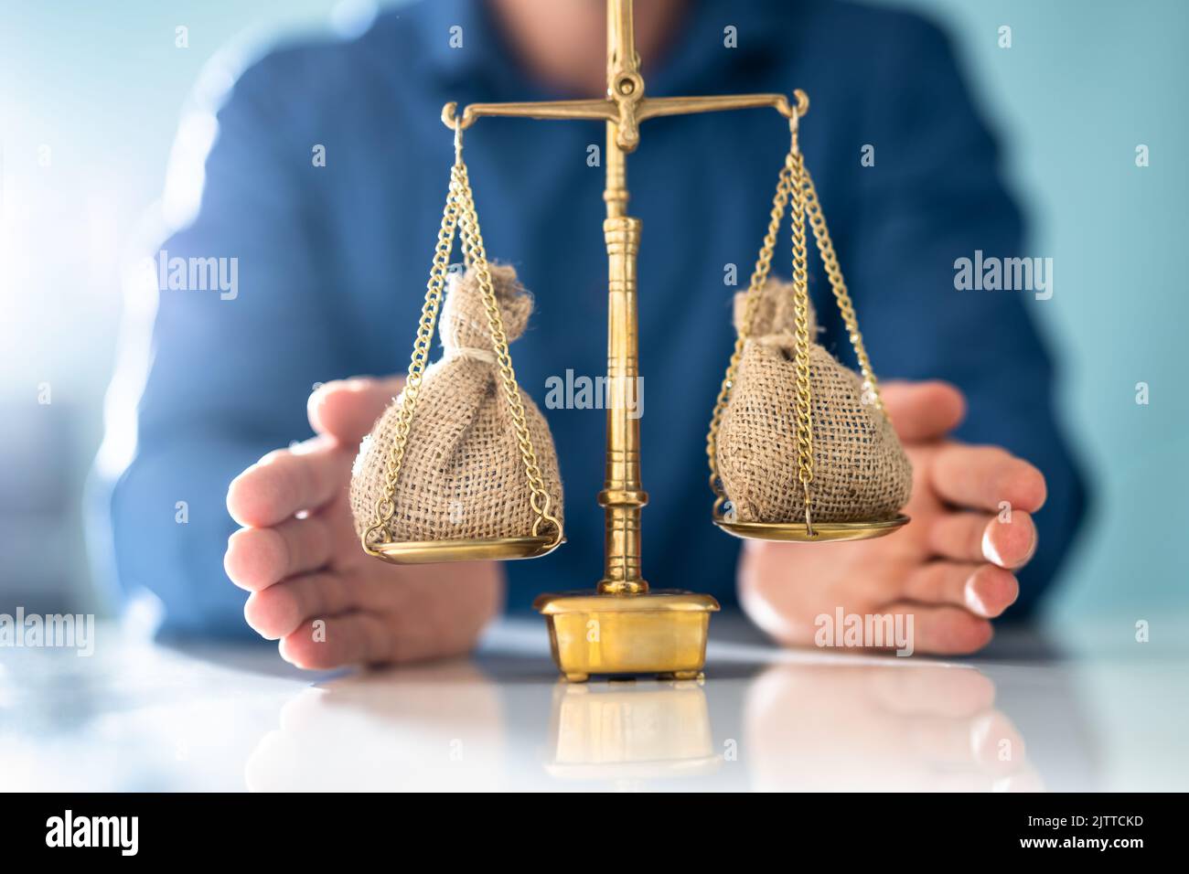 Money Advisor Income Protection And Security. Legal Scale Stock Photo ...