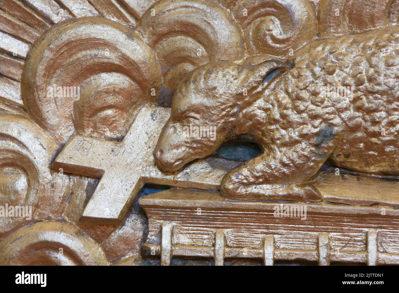 L'Agneau Mystique égorgé, représentant le Christ et son sacrifice sur ...