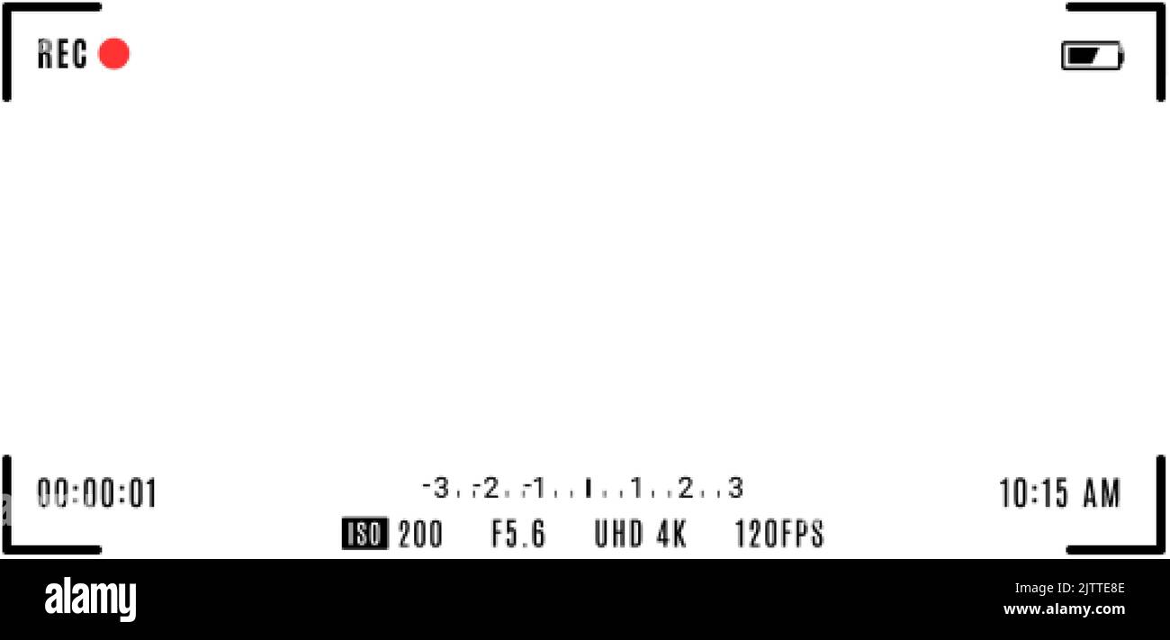 Ultrawide video camera frame. Camcorder ui overlay. Videocamera frame ...