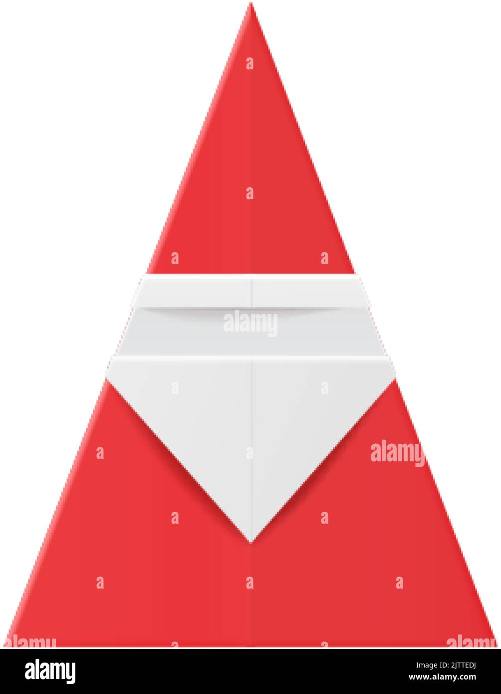 Geometric Paper Santa. Red origami Santa Claus ornament Stock Vector ...