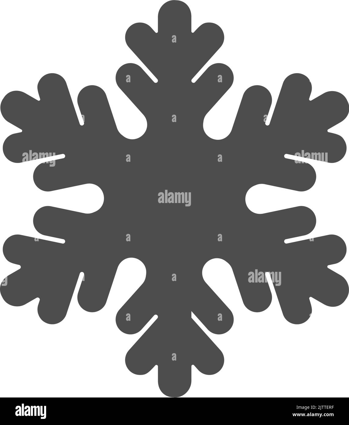 Snowflake silhouette icon. Snow flake stencil blueprint Stock Vector ...